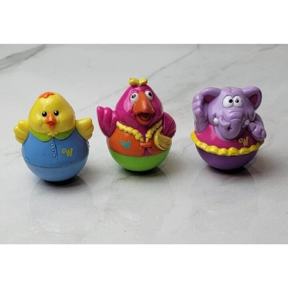 Playskool | Toys | Vintage Weeble Wobble Lot Of 3 Toys Elephant Bird ...